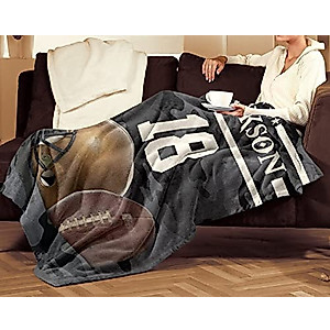 Personalized Football Blanket, Football Lover Blanket, Football Lover Gifts, 2021 Blanket, Sport Blanket, Sport Lover Gifts For Son Men Kid Cozy Plush Fleece Blanket size 50x60 inchGifts for Women, Me