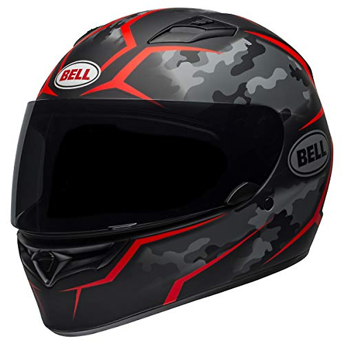 Bell Qualifier Full-Face Motorcycle Helmet (Stealth Camo Matte Black / Red - X-Large)