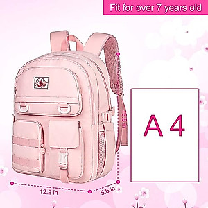 Laptop Backpack for Girls, Women College School Bookbag, 15.6" Cute Aesthetic Computer Water Resistant Anti Theft School Bags for Teens Girls Students - Pink