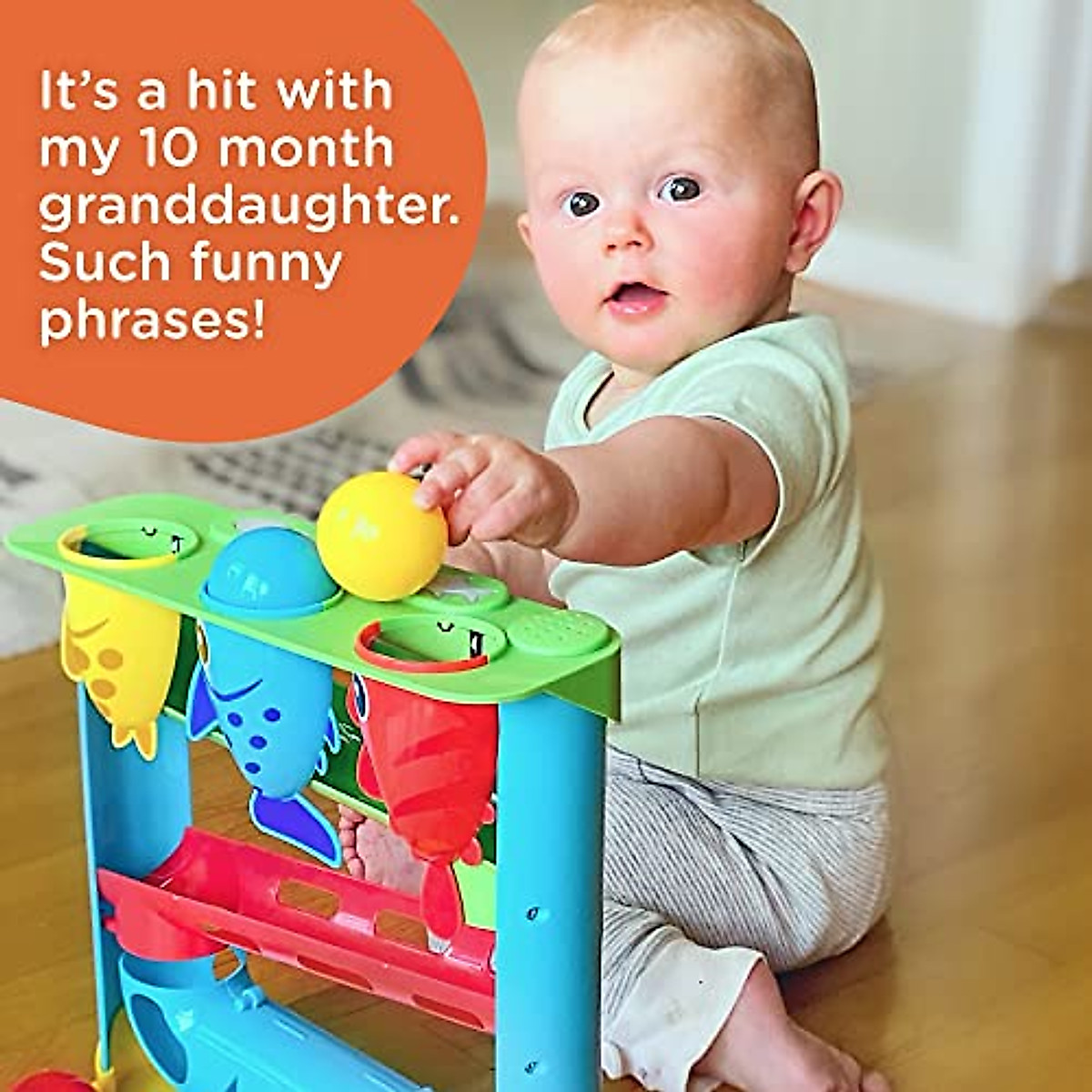 Move2Play, Feed The Fish, Interactive Toy for 1+ Year Olds, 6 to 12 Months, Baby Toy, 1 Year Old Birthday Gift For Boys & Girls, 9-12 Months, 6 7 8 9 10 12+ Months