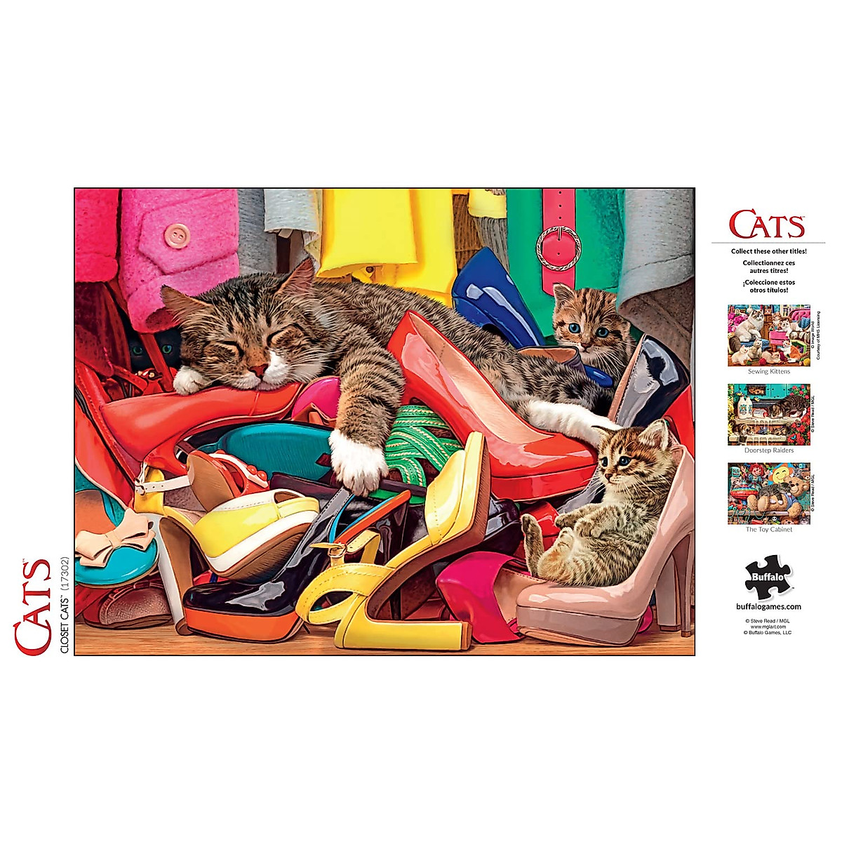 Buffalo Games - Steve Read - Steve Read - Closet Cats - 750 Piece Jigsaw Puzzle for Adults Challenging Puzzle Perfect for Game Nights - Finished Puzzle Size is 24.00 x 18.00