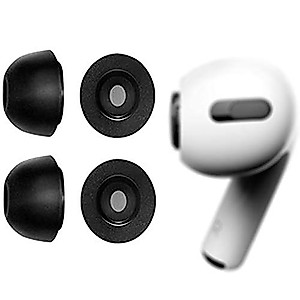 Rayker Foam Eartips Replacement for AirPods Pro Headphones, [Fit in case] Ultra Soft Bass Enhanced Memory Foam Earbud Tips Eartips, Medium Size 2 Pairs, Perfect for AirPods Pro, Black M, 2 Pairs