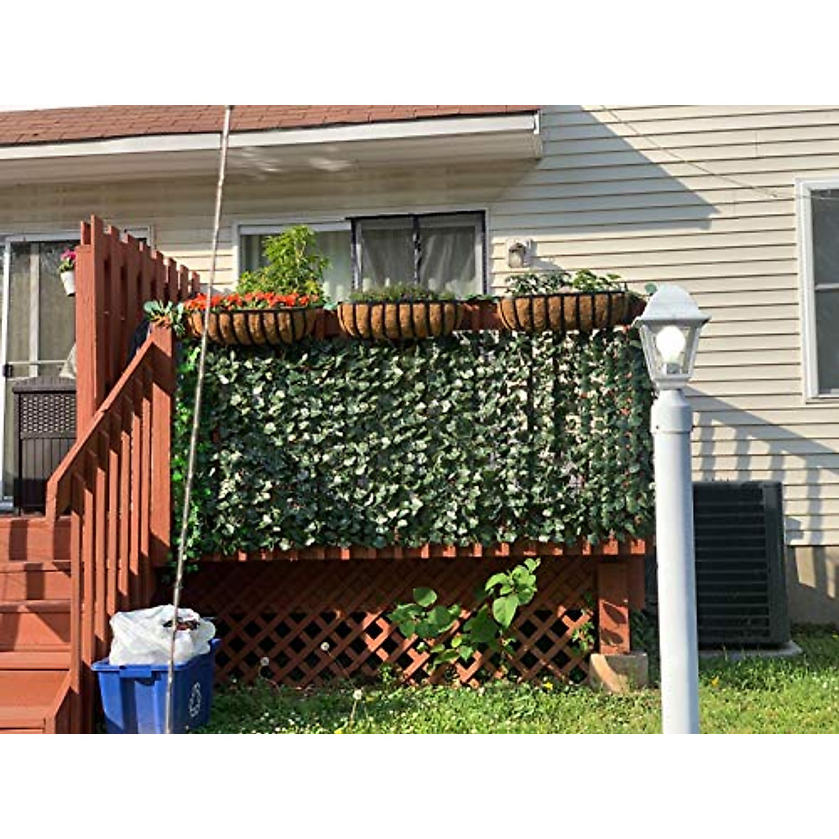 Artificial Ivy Privacy Fence Screen, Faux Ivy Leaves Hedge Fence and Vine,Heavy Duty Fencing Mesh Shade Net Coverfor Wall Home Outdoor Decor, Garden, Yard Decoration (Green) (118', 59')