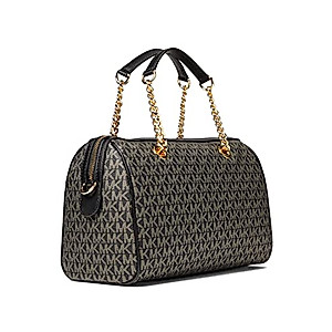 Michael Kors Blaire Medium Duffel Satchel Black/Gold One Size