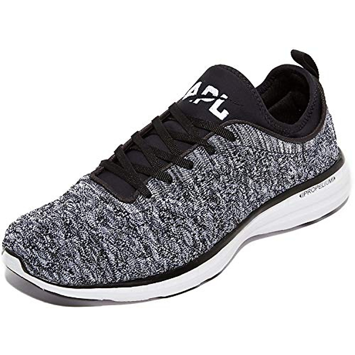 APL: Athletic Propulsion Labs Men's Techloom Phantom Running Sneakers, Black/White/Melange, 10 Medium US