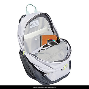 adidas Excel Backpack Durable Large Athletic Student Laptop Book Bag for Boys/Girls, White/Semi Flash Aqua Blue/Orchid Fusion Purple, One Size