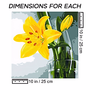 CRAFTBARN - 2 Framed DIY Paint by Numbers for Adults Beginner, Paint by Number for Adults Framed Canvas, Painting by Numbers for Adults, 2 10x10, Paint by Number for Adults, Crafts for Adults Women