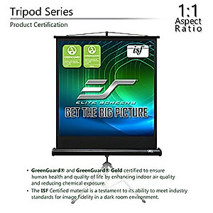 Elite Screens Tripod Series, 85-INCH 1:1, 16:9, 4:3, Adjustable Multi Aspect Ratio Portable Indoor Outdoor Projector Screen, 8K / 4K Ultra HD 3D Ready, US Based Company 2-YEAR WARRANTY, T85UWS1 - Black