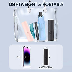 Andwing Handheld Fan Rechargeable, Mini Portable Fan Small Hand Fan, 3000mAh Battery Operated 22Hrs+ Makeup Eyelash Fan Personal Fan Gifts for Women Girls Men Travel Indoor Outdoor (Black)