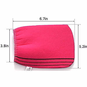 Bastex Exfoliating Bath Washcloth. Genuine Korean Towel Cloth Used for Exfoliating. Exfoliator Scrub Mitten for Bath and Shower Use - 3 Pieces (6.7 inch x 5.2 inch). Comes in Yellow, Pink and Green