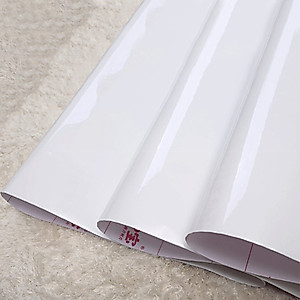 YIZUNNU White Self Adhesive Contact Paper 24x98 Inch,Vinyl Peel and Stick Roll Wallpaper Wall Stickers for Kitchen Cabinets Furniture Film Home Wall Decoration