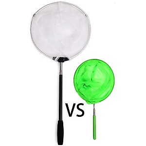 RESTCLOUD Insect and Butterfly Net with 12" Ring, 24" Net Depth, Handle Extends to 59 Inches (10" Ring, 48" Handle)