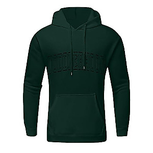 Mens Hoodie Soft Hoodies With Designs Cool Polyester Sweatshirt Designs Blank Hoodies Casual Streetwear Fashion Trending Men'S Printed Hooded Sports Sweatshirt Medium 1-Dark Green
