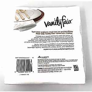 Vanity Fair Entertain Dinner Napkins, 40 Count, White Paper Napkins (Pack of 2)