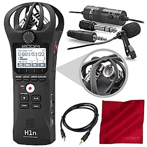 Zoom H1n Digital Handy Portable Recorder bundled with Xpix Pro Lavalier Mic