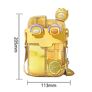 JQWSVE Kawaii Water Bottle - 26oz Cute Water Bottles with Straw and Stickers Double Drinking Water Bottle Portable Leakproof Sports Water Bottle for Outdoor Sports Travel