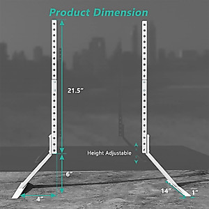 WALI Universal TV Stand, TV Stand for Living Room Mounting for 22 to 65 inch Television up to 110lbs, Small TV Legs with Mounting Holes up to 800x500mm(TVS001-W), White