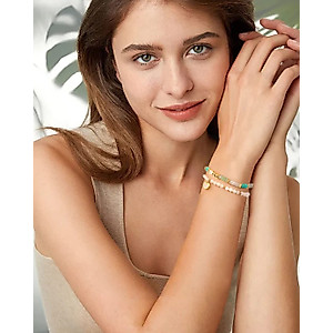 Bracelet Motivational Inspirational Beaded Mother Daughter Best Friend Granddaughter Crystal Jewelry Gifts for Women (W-Be kind bracelet)