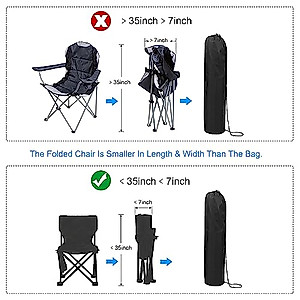 PATIKIL 35 Inch Camp Chair Replacement Bag, 2 Pack Nylon Foldable Carry Bag Storage Bag with Shoulder Strap for Outdoor Camping, Black