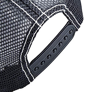 Unisex Animal Mesh Trucker Hat Strapback Square Patch Baseball Caps (One Size, Black White Crocodile)