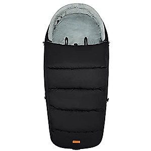liuliuby CozyMuff - Warm Stroller Footmuff with Temperature Control - Universal Baby Bunting Bag for Cold Weather - Outdoor Sleeping Bag (6M – 4T, Black)