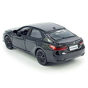 Camry XSE 2022 Model Car 1/36 Scale Diecast Toy Cars Metal Alloy Children’s Die-cast Vehicles, Pull Back Doors Open, Black Rim, Collection for Men, Kids Toys for Boys Gifts, Black