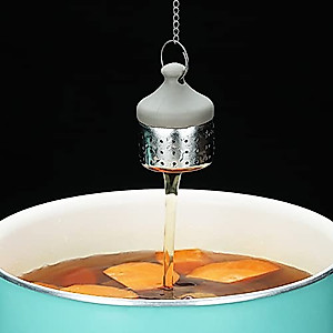 Kyraton Tea Strainer Tea Infusers for Brew Loose Tea Coffee spices 2 Pack , Stainless Steel Tea and Coffee Infuser Fine Mesh Filters with Silicone Drip Dray and Extended Chain Hook.