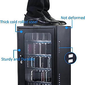 DJFOG Phone Storage Cabinet School Mobile Phone Safe Deposit Box Metal Durable Mobile Phone Storage Box Mobile Phone Storage Cabinet with Lock,Black,36bits