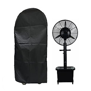 J&C Fan Cover Misting Fan Cover Waterproof Spray Cooling Fan Cover Industrial Fan Dust Cover Outdoor Water Misting Fan Covers Patio Water Tank Fans Case Heavy Duty Black Dustproof Large Black (No Fan