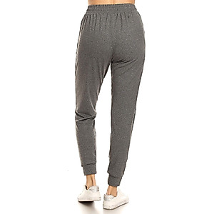 Leggings Depot Womens Relaxed fit Jogger Pants - Track Cuff Sweatpants with Pockets, Heather Charcoal, 2X