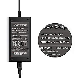 EVAPLUS 42V 2A Power Adapter, PowerFast 3-Prong Inline Connector for 36V Pocket Mod, Sports Mod Lithium Battery