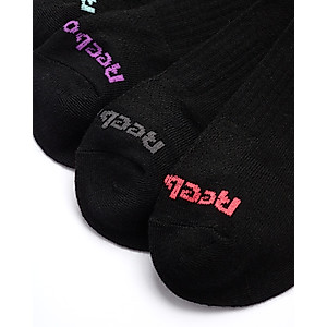 Reebok Women's Athletic Socks - Performance Low Cut Socks (6 Pack), Size 4-10, All Black
