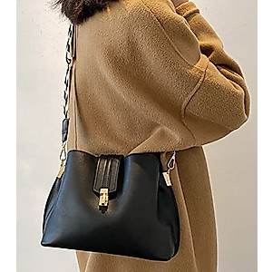 Women Shoulder Bags PU Leather Cute Hobo Tote Handbag Cossbody Purse with Buckle Closure