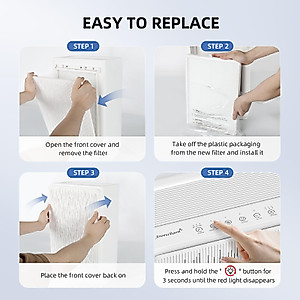 AromaRoom E-400 Air Purifier Filter H14 Filter Replacement, 3-Stage True Hepa Air Filter With Efficiency Activated Carbon, 11×2×15in, 1 Pack