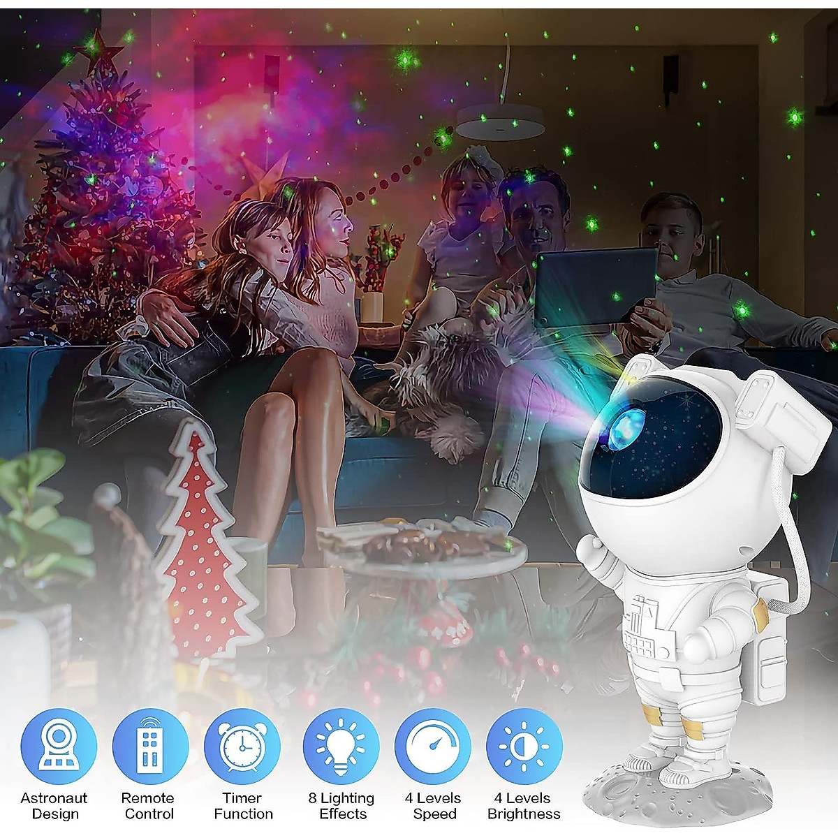 Astronaut Light Projector, Galaxy Projector for Bedroom, Star Projector with Moon Lamp, LED Nebula Night Light