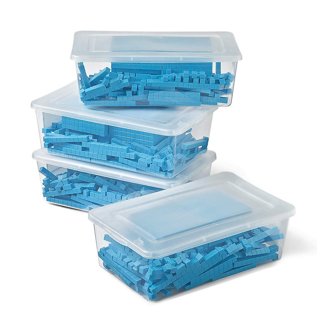 hand2mind Blue Plastic Base Ten Blocks Complete Set, Place Value Blocks, Counting Cubes for Kids Math, Base Ten Blocks Classroom Set, Math Blocks Kindergarten, Base 10 Math Manipulatives (Set of 644)