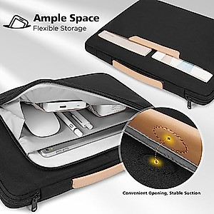 NIDOO Laptop Sleeve 14 inch Protective Handbag Shoulder Bag for 15" Surface Laptop 3 4 5 / ThinkPad P14s T14 L14 E485 / ThinkPad X1 Carbon / 14" Dell Latitude 14 15 / Acer Chromebook Spin 514, Black