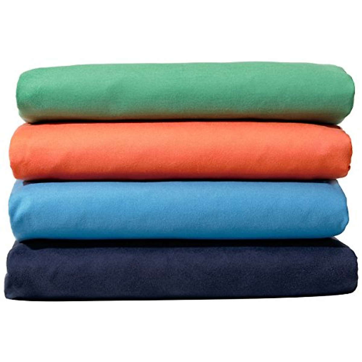 Amazon Basics Microfiber Towel Set (1 Bath & 1 Hand Towel), Black/Blue