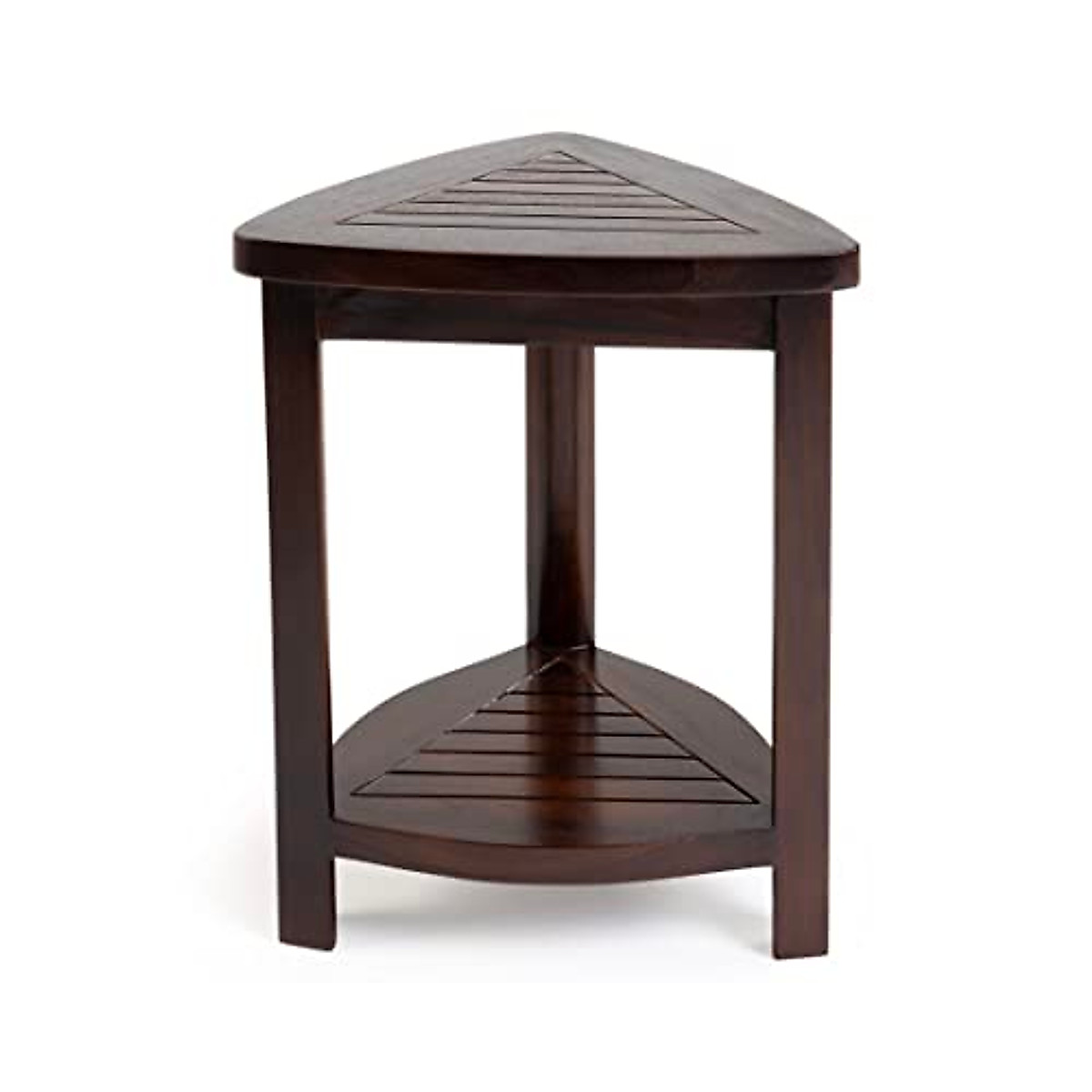 ALA TEAK Wood Bath Spa Shower Stool Corner Bench Stool Fully Assembled