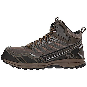 Fila Men's Hail Storm 3 Mid Composite Toe Trail Work Shoes Shoe, Walnut/Major Brown/Gold Fusion, 11 D US