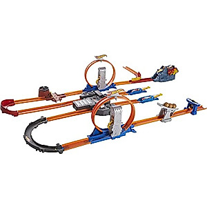Hot Wheels Track Builder Total Turbo Takeover Track Set, Motorized Playset with Loops & Stunts, Includes 1 Hot Wheels Die-Cast Car, Toy for Kids 6 to 12 Years Old [Amazon Exclusive]