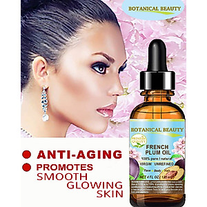 PLUM OIL French. 100% Pure Natural Virgin Unrefined Undiluted Cold Pressed Carrier Oil. For Face, Skin, Hair, Body, Lips, Nails (1 Fl.oz - 30 ml.) by Botanical Beauty
