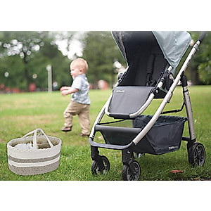 HIYAGON Baby Diaper Caddy Organizer,Nursery Storage Basket for Boys and Girls,Storage Bin for Changing Table & Car Organizer,Newborn Essentials Must Haves, Registry for Baby (Brown)