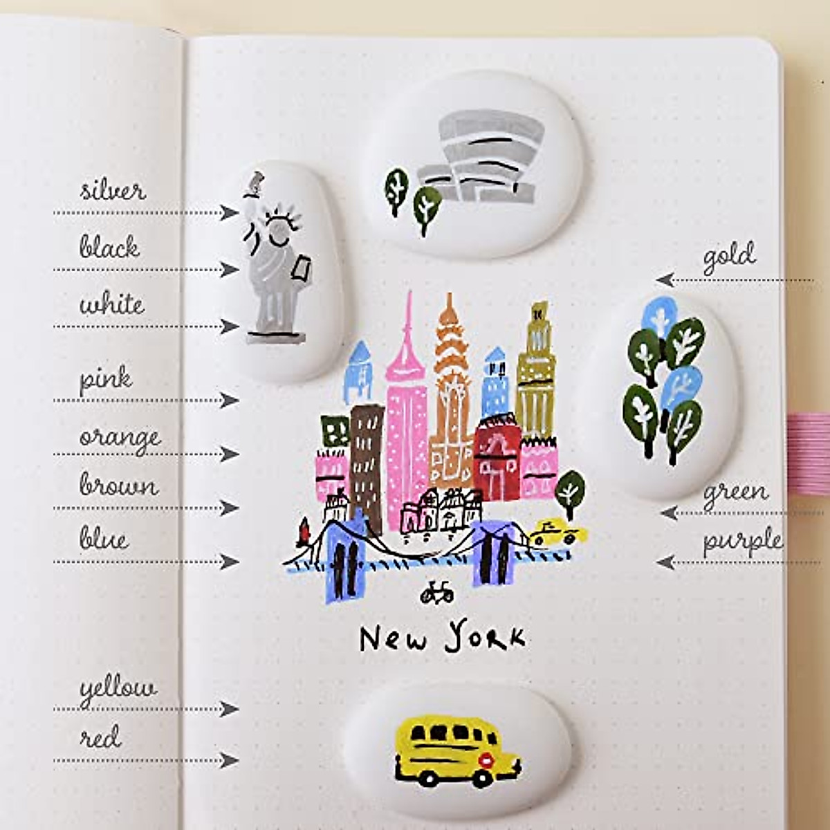 Primrosia Essentials 12 Extra Fine and 12 Medium Acrylic Paint Pens for Bullet Journaling, Drawing and Coloring