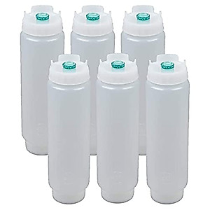 6 PCS 16 OZ Squeeze Plastic Bottles For Edible And Inedible Liquids: Mayonnaise, Mustard, Ketchup, Shampoo, Conditioner, Body Wash – Squeeze Bottles – Reusable Squeezing Bottles