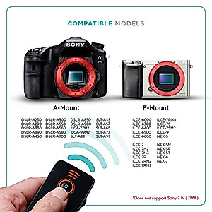 Foto&Tech IR Wireless Remote Control Compatible with Sony A7R IV III II,A7III A9 A7 II A7 A7R A7S A6600 A6500 A6400 A6300 A6000 A55 A65 A77 A99 A900 A700 A580 A560 A550 A500 NEX-7 NEX-6 NEX5T NEX-5R