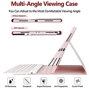 iPad Pro 12.9 inch 2022 Case with Keyboard,Keyboard Case(for 12.9-inch iPad Pro 6th/5th/4th/3rd Generation) with Smart Magic Wireless Keyboard-Bulit-in Pencil Holder-Auto Sleep/Wake Function,Pink