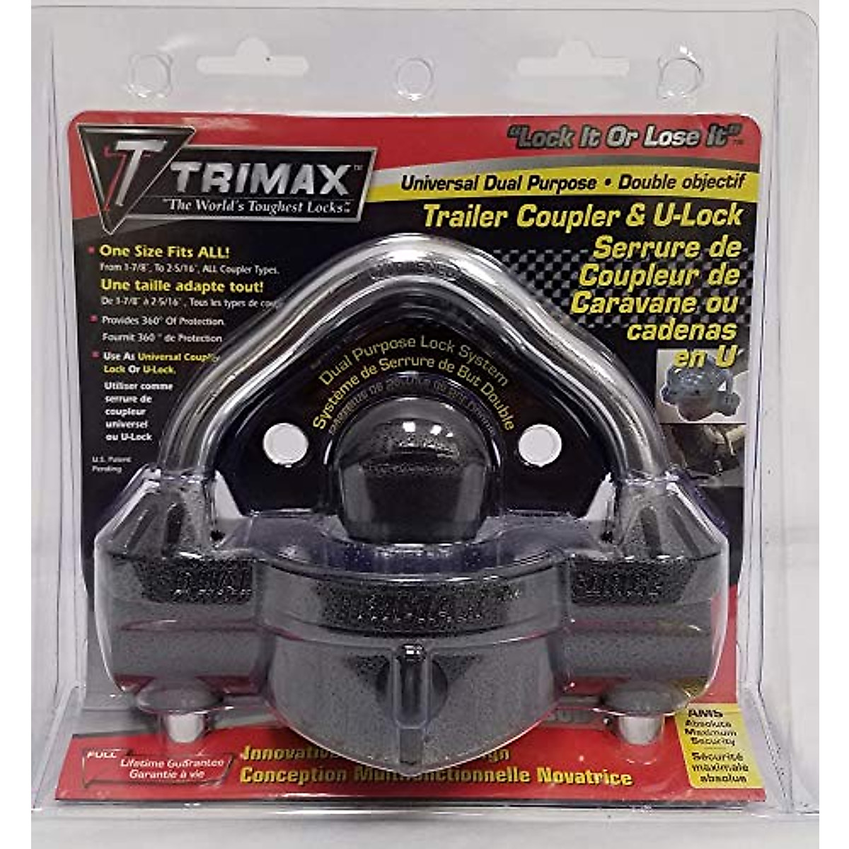 Trimax UMAX50D Universal Dual Purpose Trailer Coupler and U-Lock