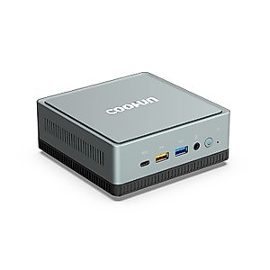 COOFUN UM350 Mini PC AMD Ryzen 5 3550H Mini Computer DDR4 16 GB RAM 512 GB PCle SSD, Radeon Vega Graphics, Dual Band WiFi HDMI/DisplayPort/USB-C, 2.5G RJ45 LAN, 4X Ports USB 3.0