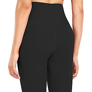 Fengbay High Waist Yoga Pants, Pocket Yoga Pants Tummy Control Workout Running 4 Way Stretch Yoga Leggings Black